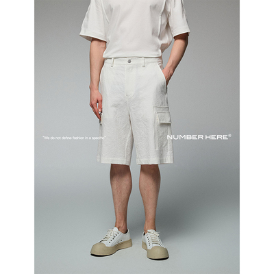 NUMBER HERE【商场同款】进口提花透气休闲短裤设计师工装五分裤