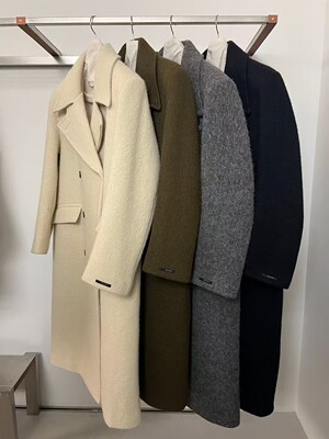 现～韩国东大门正品新款LONDONFLAT25冬羊毛羊驼毛双排扣长款大衣