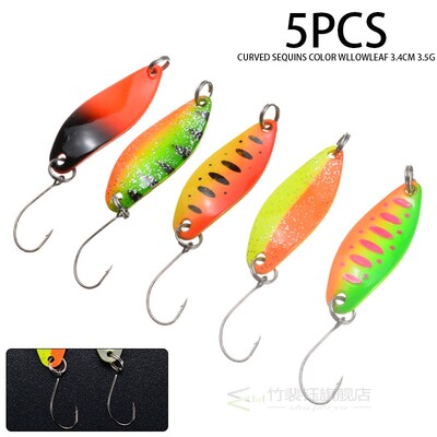 5Pcs 3.5g Sequin Fishing Lures Trout Blinker Hard Baits Will