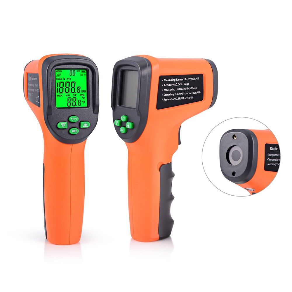 FOSHIO Tachometer 10-99999 RPM Meter Digital Laser Gauges No_虎窝淘