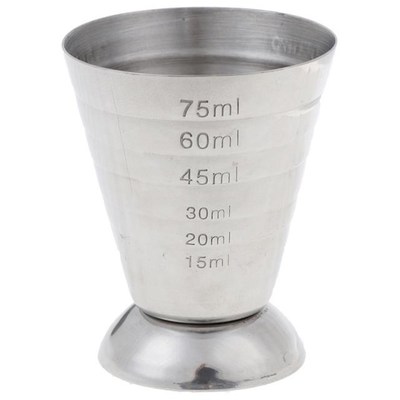 75ml Metal Measure Cup Drink Tool w/ml/oz Shot Ounce Jigger