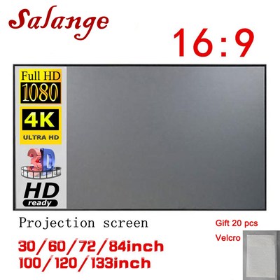 Salange Projector Screen 72 84 100 120 inch Anti-light Scree