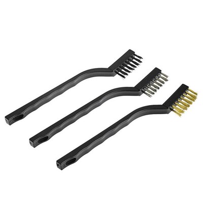 3pcs Mini Wire Brush Steel Brass Set Nylon Cleaning Polishin