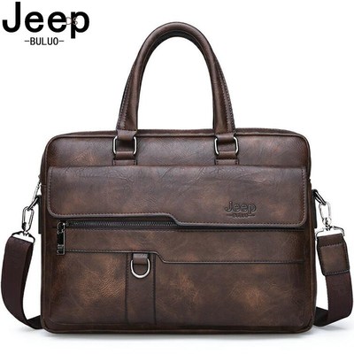 JEEP BULUO Men's Business Handbag Hot Large Capacity Leathe