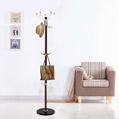 Multi-hook Rotating Hanger Coat Hat Bag Clothes Rack Umbrell