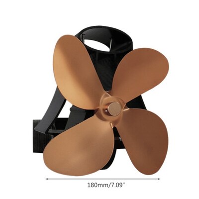 Wall Mounted Heat Self-Powered Fireplace Stove Fan Quiet Wit