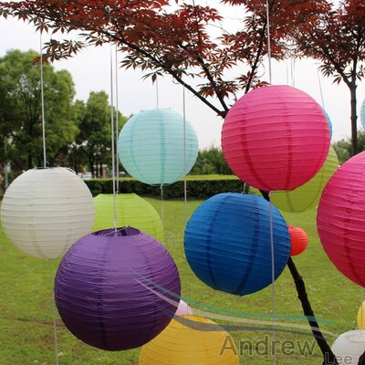 NEW!(5pcs/lot) 8''(20cm) Multicolor Chinese Round Paper Lant