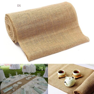 10mx30cm Wedding Party Table Runner Burlap Natural Jute Imit