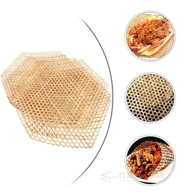 6pcs Handmade Bamboo Mesh Steamer Mat Woven Table Placemat