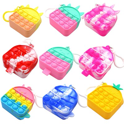 Keychain Coin Purse Silicone Push Bubble Fidget Toy Special