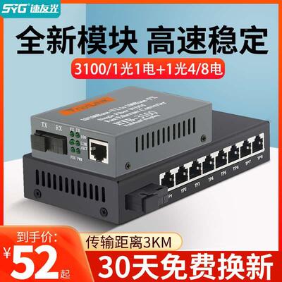 速友光 光纤收发器百兆NetLink HTB-3100-25公里A/B光电转换器1光