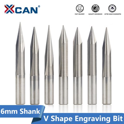 CNC Carving Bit 1pc 6mm Shank 15/20/25/30 Degrees V Shape En