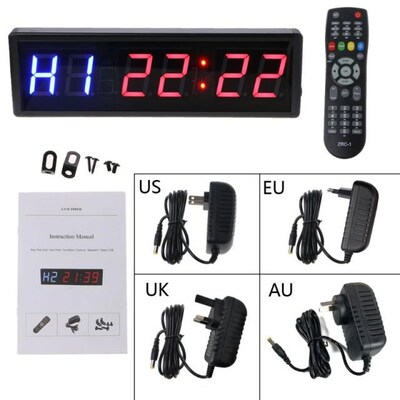 2.3 Inch 6-digit Gym Timer Stopwatch with Remote 适用于 Gym