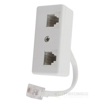 6P4C RJ11 Male to Dual Female Telephone Line Splitter Connec
