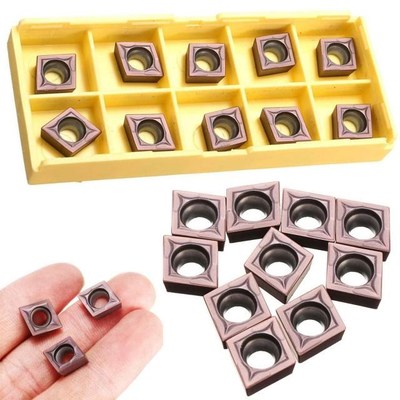 Drillpro 10Pcs 14mm CCMT09T304 VP15TF Carbide Inserts Blade