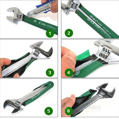LAOA 6''/8''/10''/12'' Anti slide Universal Monkey Wrench A