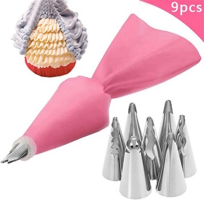 9Pcs/Set Wedding Russian Nozzles Pastry Puff Skirt Icing Pip
