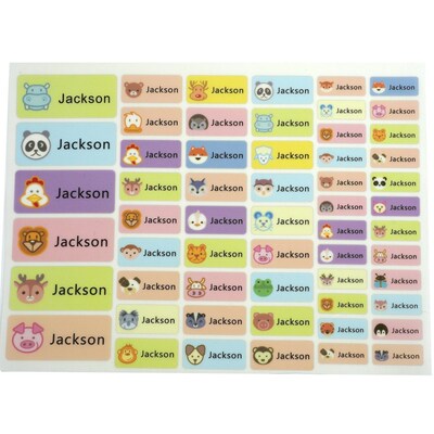 Cartoon Pattern Iron On Label Clothes Custom Name Tags Water