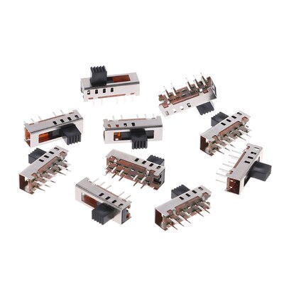 10Pcs SS24E01-G5 Slide Switches Vertical 0.5A 10 Pin 4 Posit