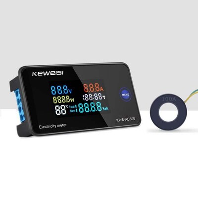 KEWEISI 10A/100A Digital Electricity Meter Voltmeter Ammeter