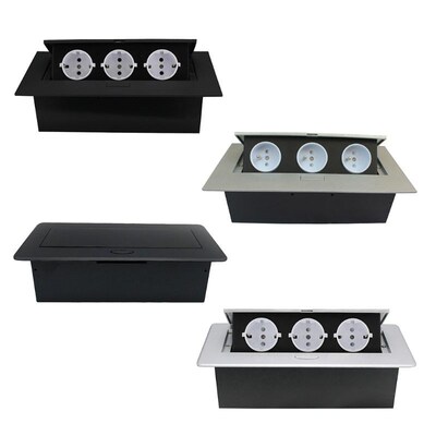 EU Plug Multimedia Outlet Socket Connection Box Table Deskto