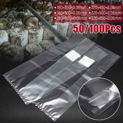6 Sizes PVC Mushroom Spawn Grow Bag Substrate High Temp Pre