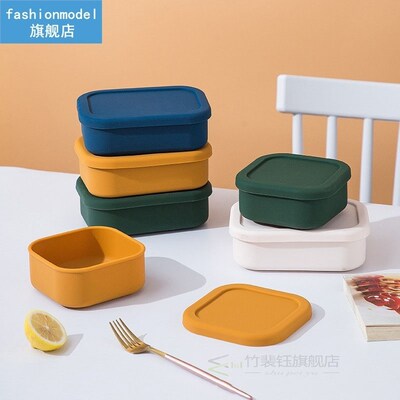 Silicone Lunch Box Food Storage Container Bento BPA Free Mic
