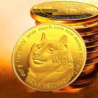 Plated Gold Silver Dogecoin Commemorative Coins Cute Dog Pat