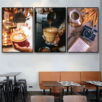 咖啡馆奶茶店装饰画商铺壁画墙面