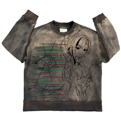 MELANIN 黑色素刺青暗黑风手绘满身涂鸦男女套头情侣款式卫衣打底