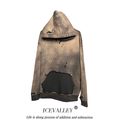 MELANIN 黑色素刺青 重磅小众厚重感百搭设计感宽松百搭连帽卫衣