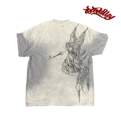 MELANIN 纹身师美式重磅暗黑印象扎染基础叠穿百搭style短袖T恤