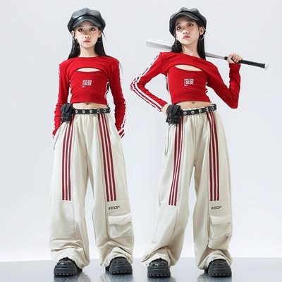 速发少街爵秀舞服装孩街舞时髦炸儿模特走士秋款练功服嘻哈演出服