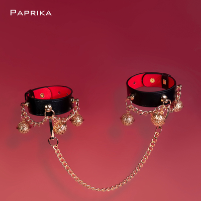 牛皮铃铛手拷定制刻字剧本杀魔术道具cosplay可调节长短柔软不勒