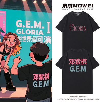 邓紫棋2025 I AM GLORIA巡演2.0周边衣服GEM衡阳站应援短袖T恤潮
