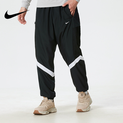 Nike男黑色撞色条纹束脚运动裤