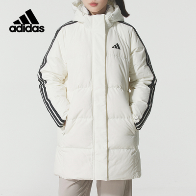 阿迪达斯中长款保暖防风羽绒服