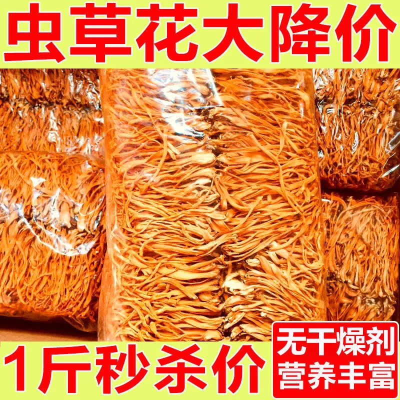 新鲜虫草花干货农家特产冬虫草菌菇蛹虫草煲汤孢子头食用菌菇商用