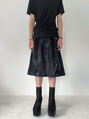 ACYCLIC牛仔五分裤洗水春夏