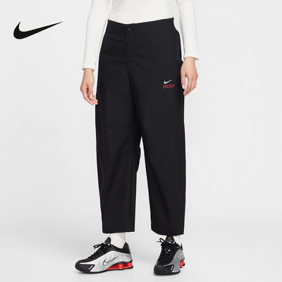 NIKE耐克女裤2026春季刺绣小标工装裤直筒裤阔腿裤IQ3824-010