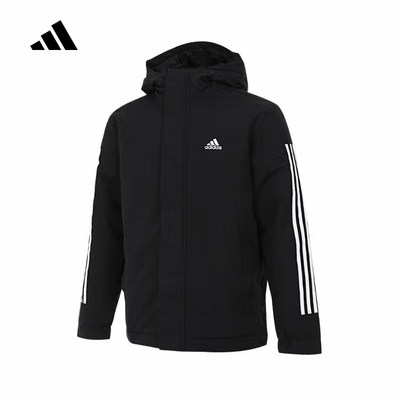 adidas阿迪达斯棉服男女同款秋冬新款保暖连帽外套夹克IX8884
