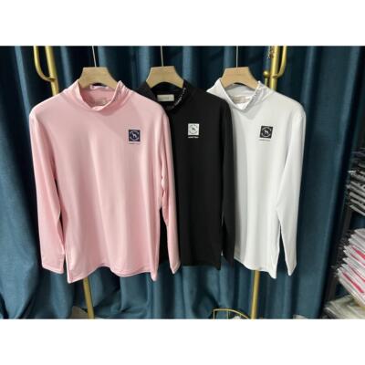 6K65 日本高尔夫服装男士24秋冬新品长袖T恤半高领加绒打底衫上衣
