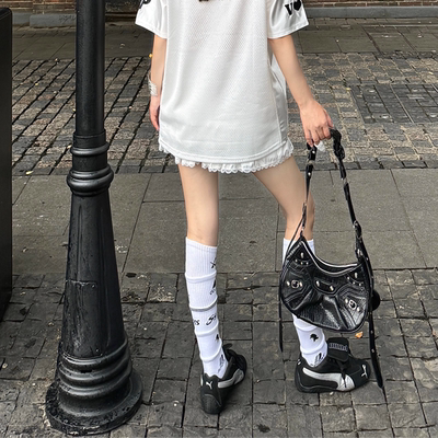 多层分层设计女袜棉纱长筒小腿