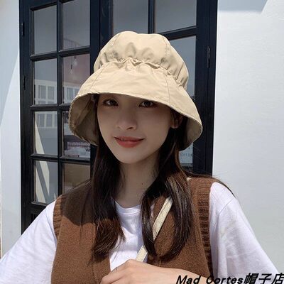 Mad Cortes日本速干可折叠防晒帽子女防紫外线遮脸渔夫帽大檐盆帽