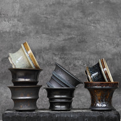 小号块根花盆高级手工陶瓷多肉仙人球沙生植物透气福利盆合集顺丰