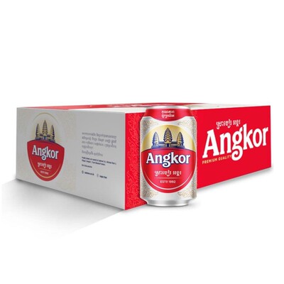 柬埔寨原装进口吴哥啤酒皮尔森黄啤330ml*24罐整箱装Angker Beer