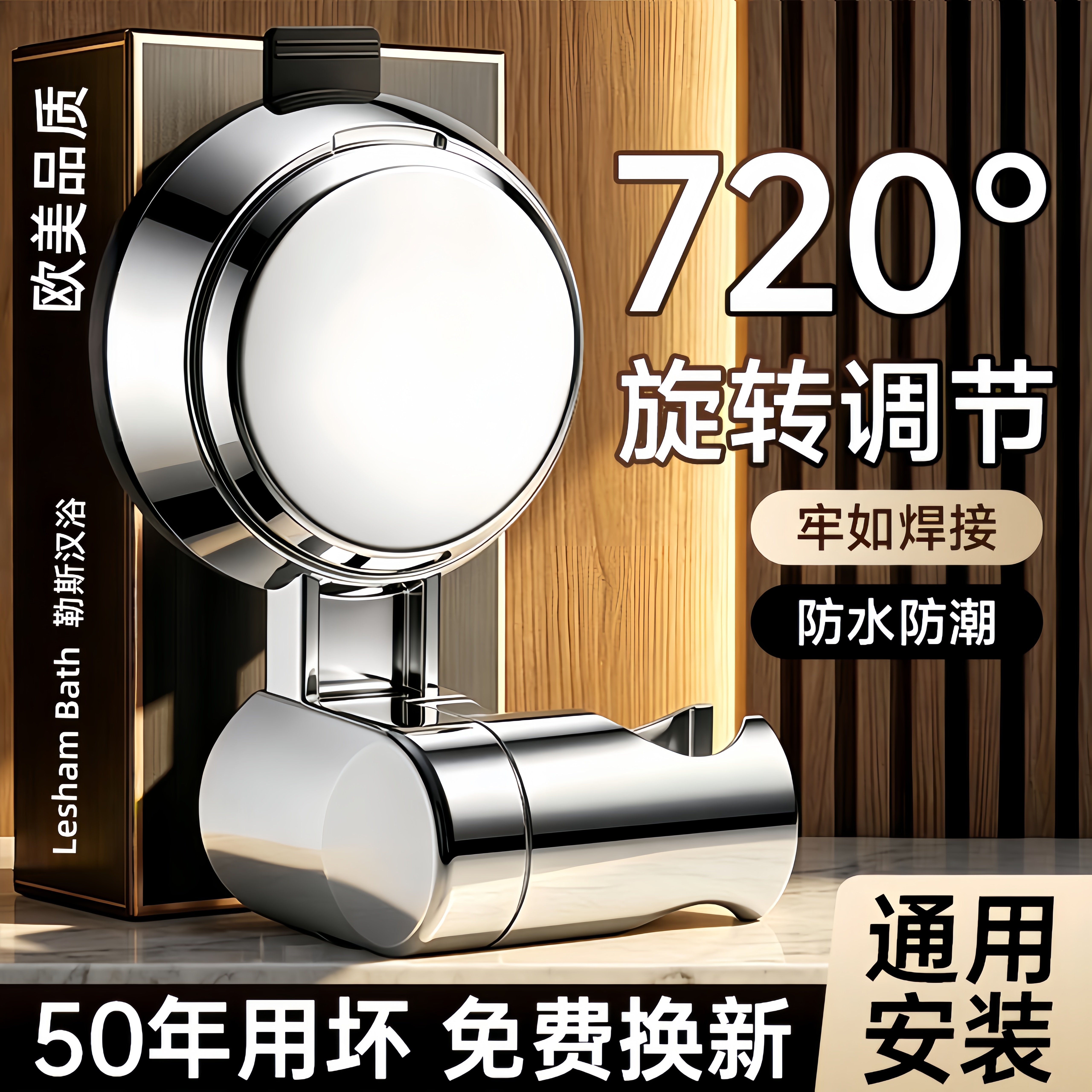 强力吸盘花洒支架可移动免打孔浴室淋浴喷头固定器花洒架固定底座