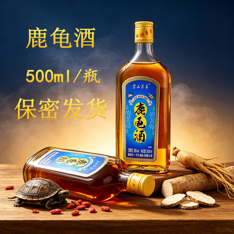 鹿龟酒38度大瓶装鹿鞭乌龟山药人参酒枸杞子泡制露酒自饮送礼佳品