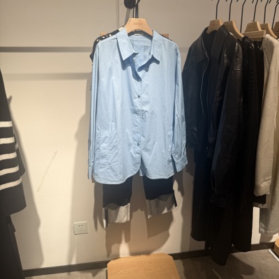 indiciaF2B5CS191N专柜正品标记女装蓝色通勤衬衫上衣吊牌价799