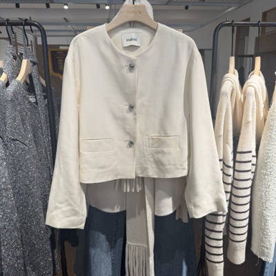 indiciaF2A5WT068C专柜正品标记女装款绵羊毛香风外套吊牌价1189